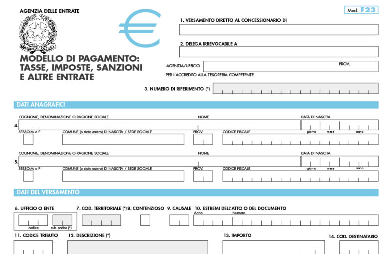 Come pagare un modello F23 online?