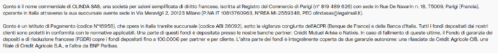 Olinda SAS è una banca? Ha una sede in Italia?