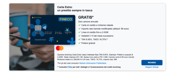 Carte di credito Fineco: confronto costi, plafond e requisiti